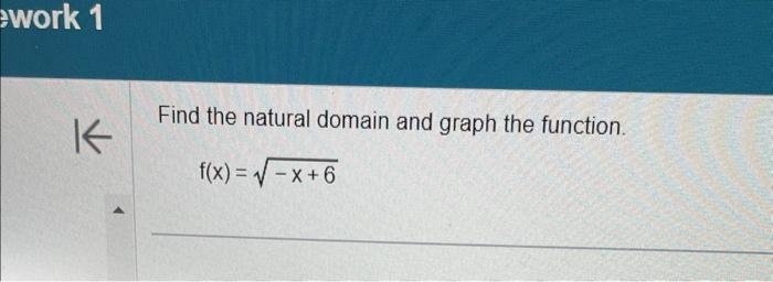 Solved Find the natural domain and graph the function. | Chegg.com