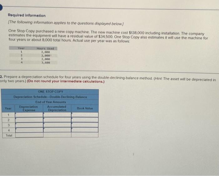 Solved One Stop Copy purchased a new copy machine. The new | Chegg.com