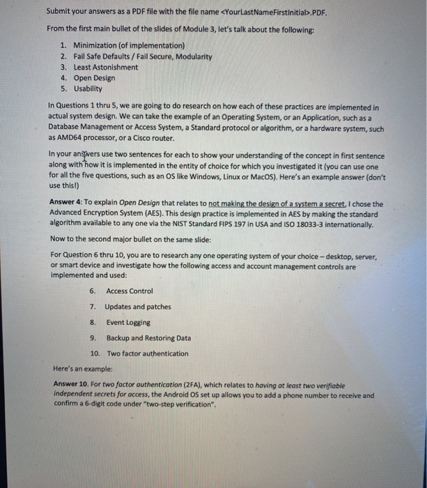 Submit your answers as a PDF file with the file name | Chegg.com