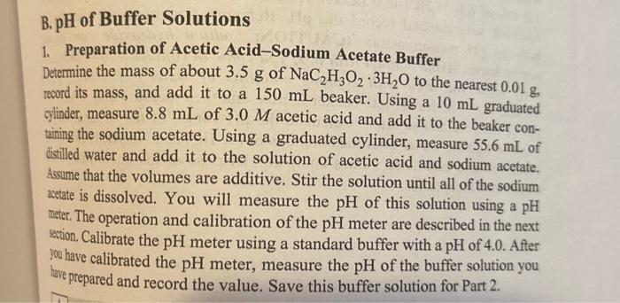 Solved Hydrolysis of Salis and pH of Buffer Solutions | Chegg.com