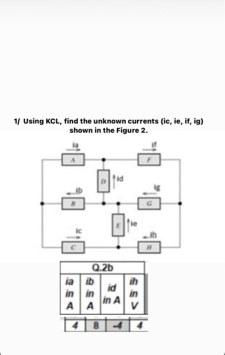 Solved 1/ Using KCL, find the unknown currents (ic, ie, if, | Chegg.com