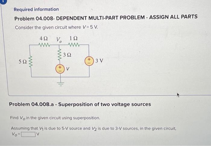 Solved Required information Problem 04.008- DEPENDENT | Chegg.com