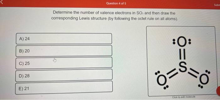Solved Determine the number of valence electrons in SO3 and | Chegg.com