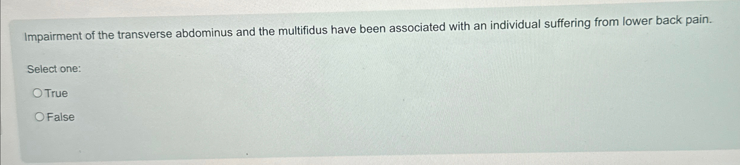 Solved Impairment of the transverse abdominus and the | Chegg.com