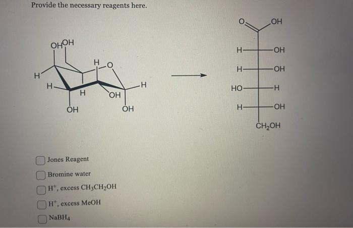 Solved Provide the necessary reagents here. Jones Reagent | Chegg.com