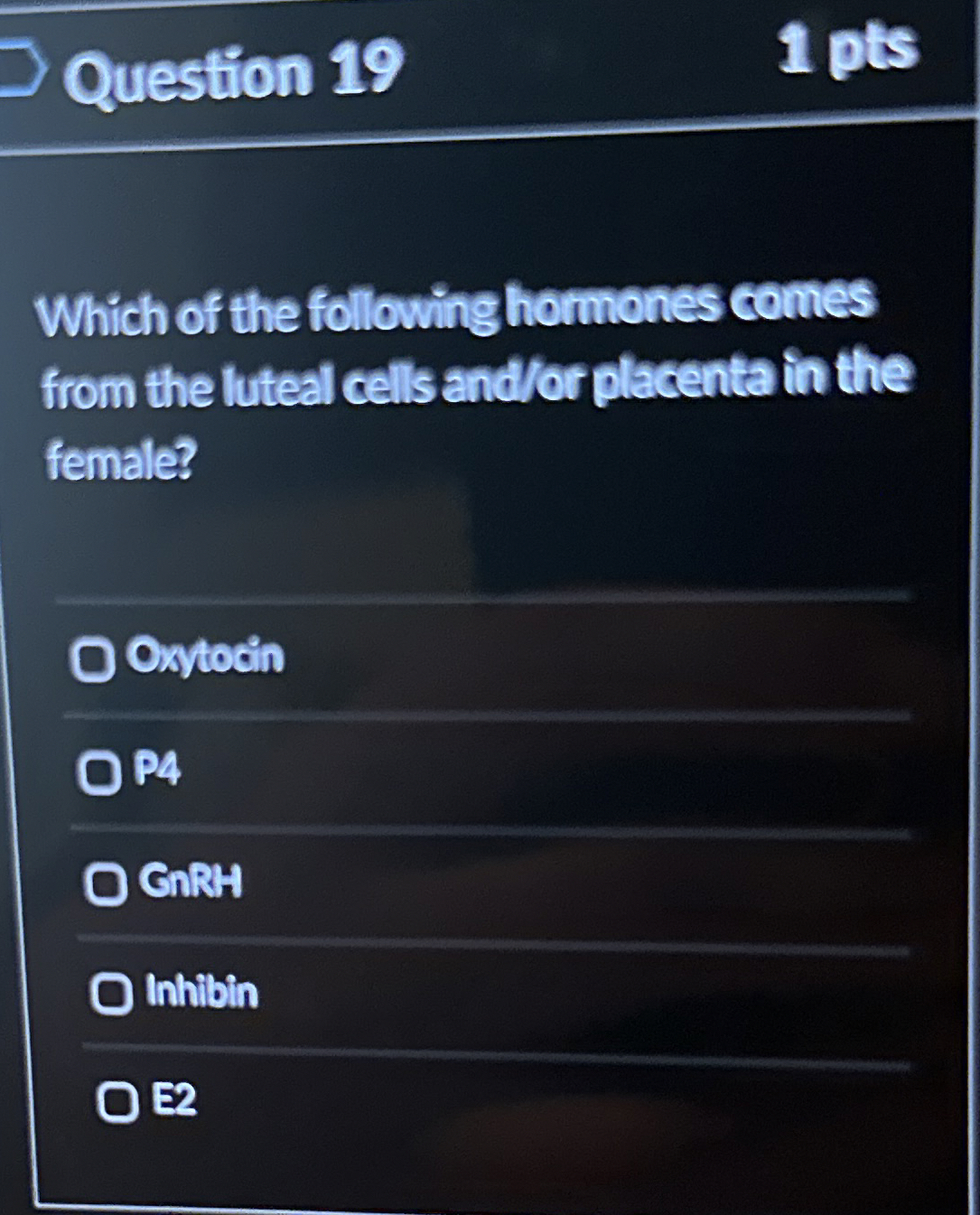 Solved Question 191 ﻿ptsWhich of the following hormones | Chegg.com