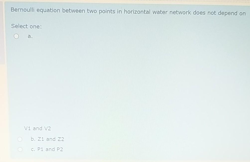 Solved Bernoulli equation between two points in horizontal | Chegg.com