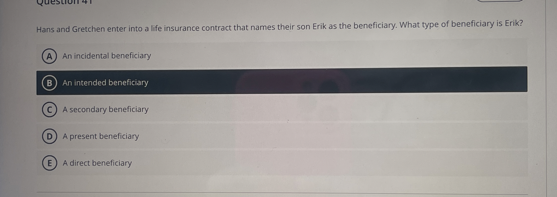Solved Hans and Gretchen enter into a life insurance | Chegg.com