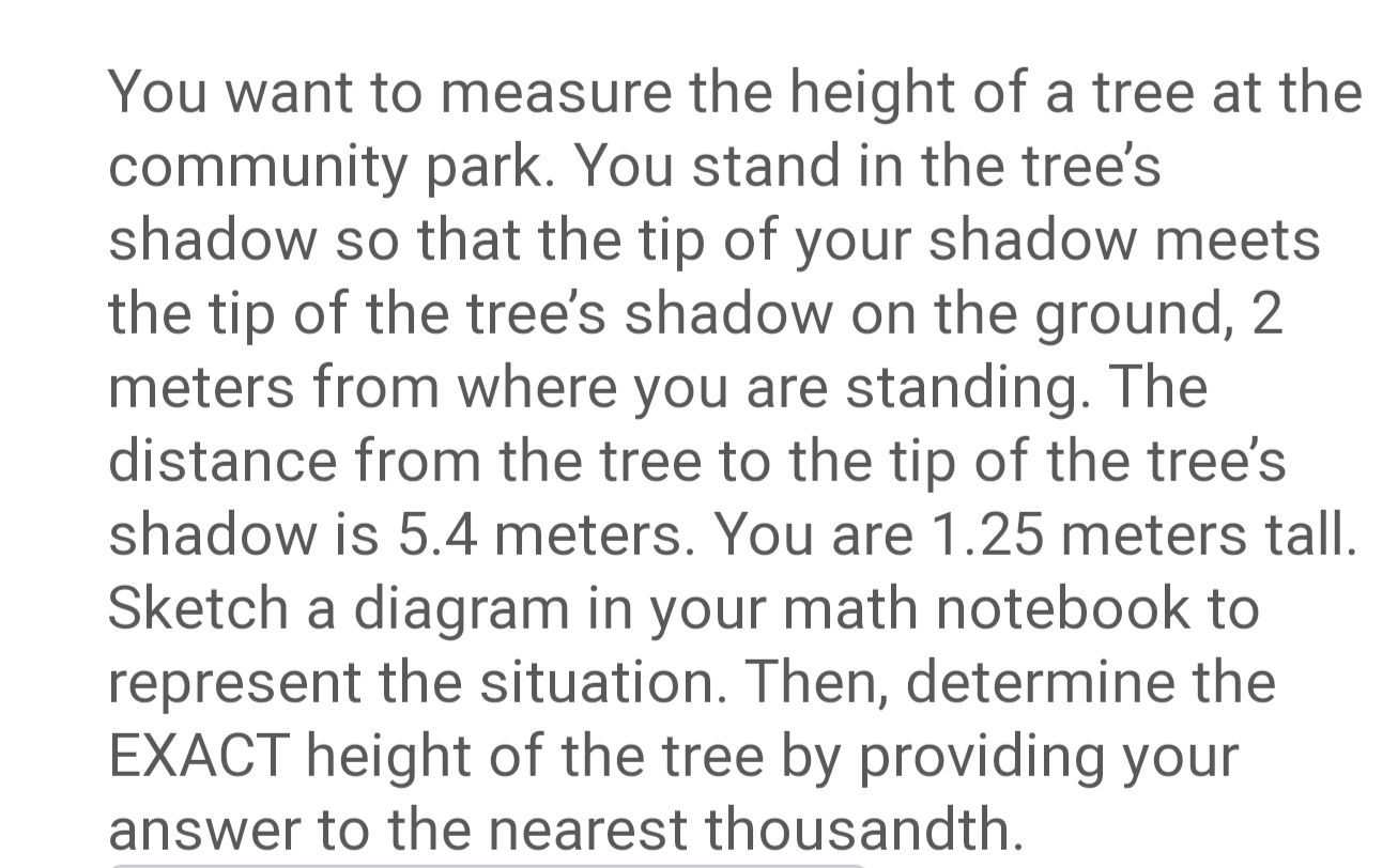 Solved You want to measure the height of a tree at the | Chegg.com