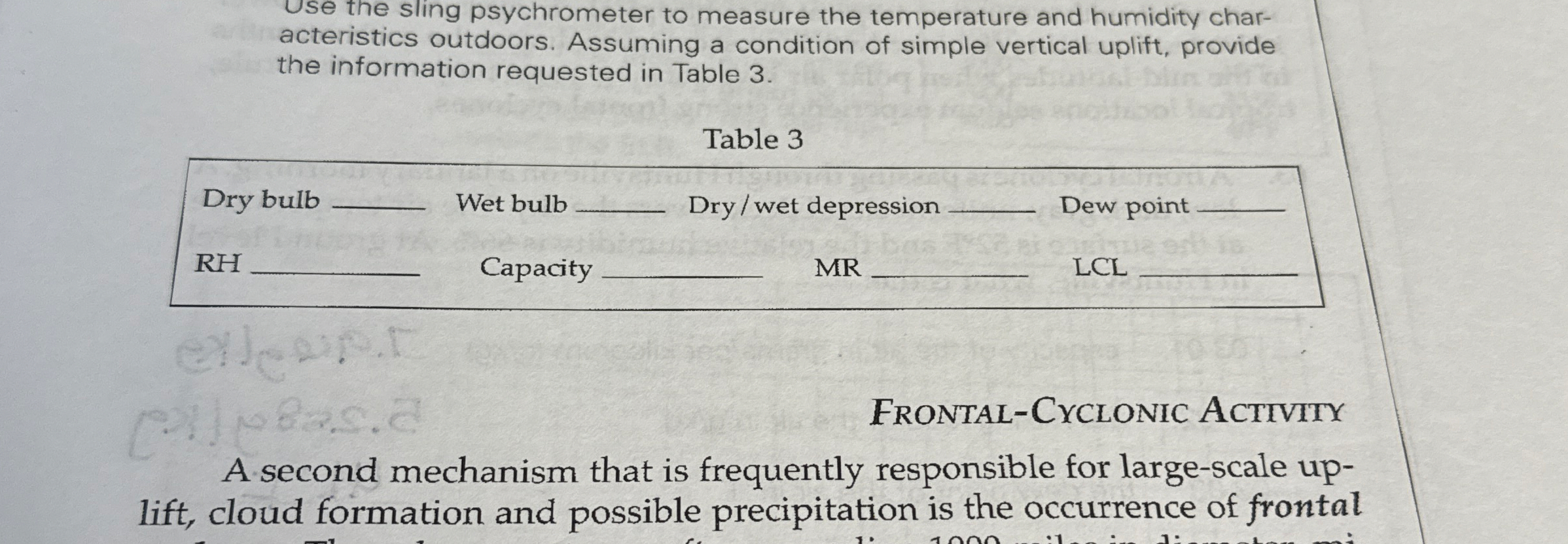 Solved Use the sling psychrometer to measure the temperature | Chegg.com