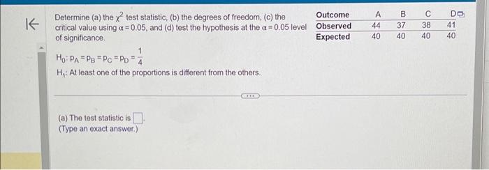 Solved Determine (a) the x2 test statistic, (b) the degrees | Chegg.com