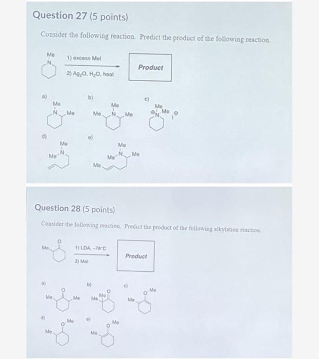 Solved Question 27 (5 points) Consider the following | Chegg.com
