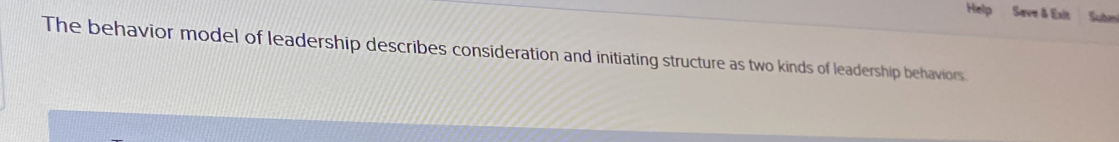 Solved The behavior model of leadership describes | Chegg.com