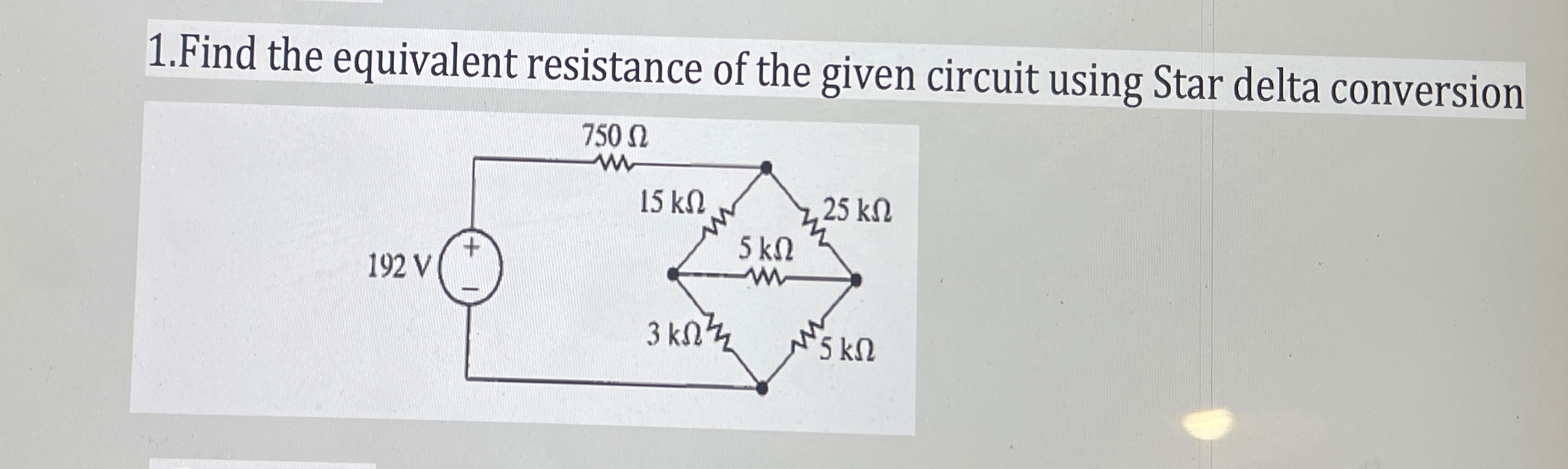 Solved 1.Find the equivalent resistance of the given circuit | Chegg.com