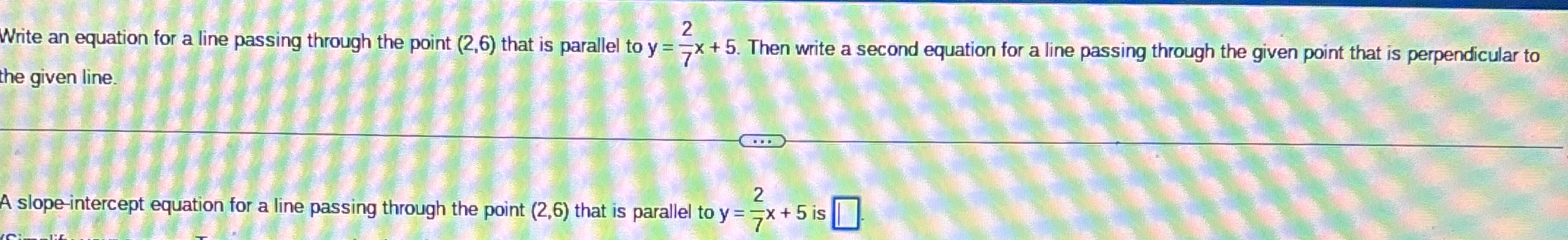 Solved Write an equation for a line passing through the | Chegg.com