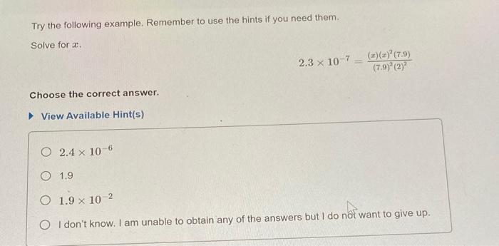 Solved Try the following example. Remember to use the hints | Chegg.com