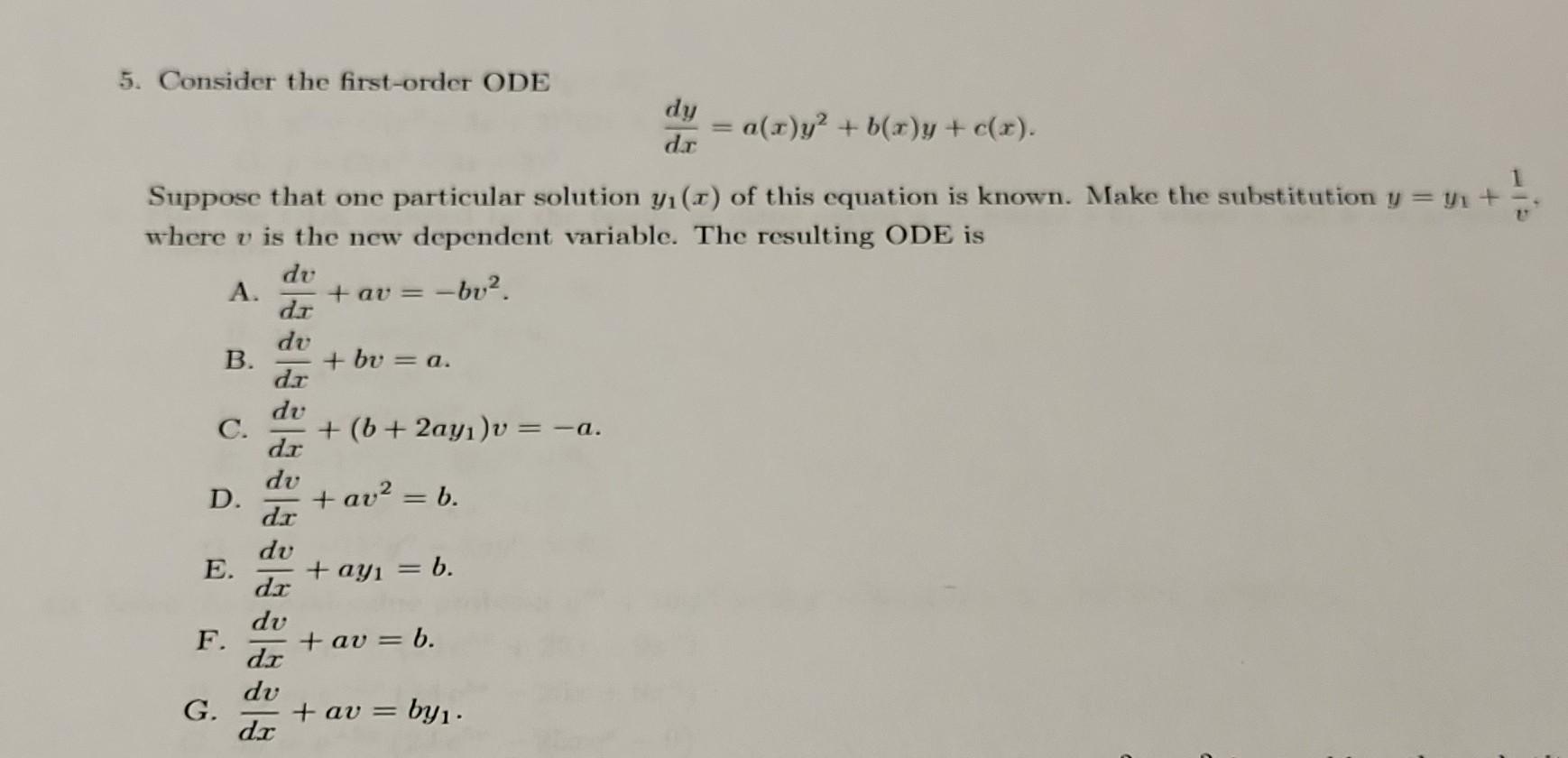 Solved 5. Consider the first-order ODE | Chegg.com