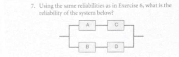 Solved 7. Using the same reliabilities as in Exercise 6, | Chegg.com