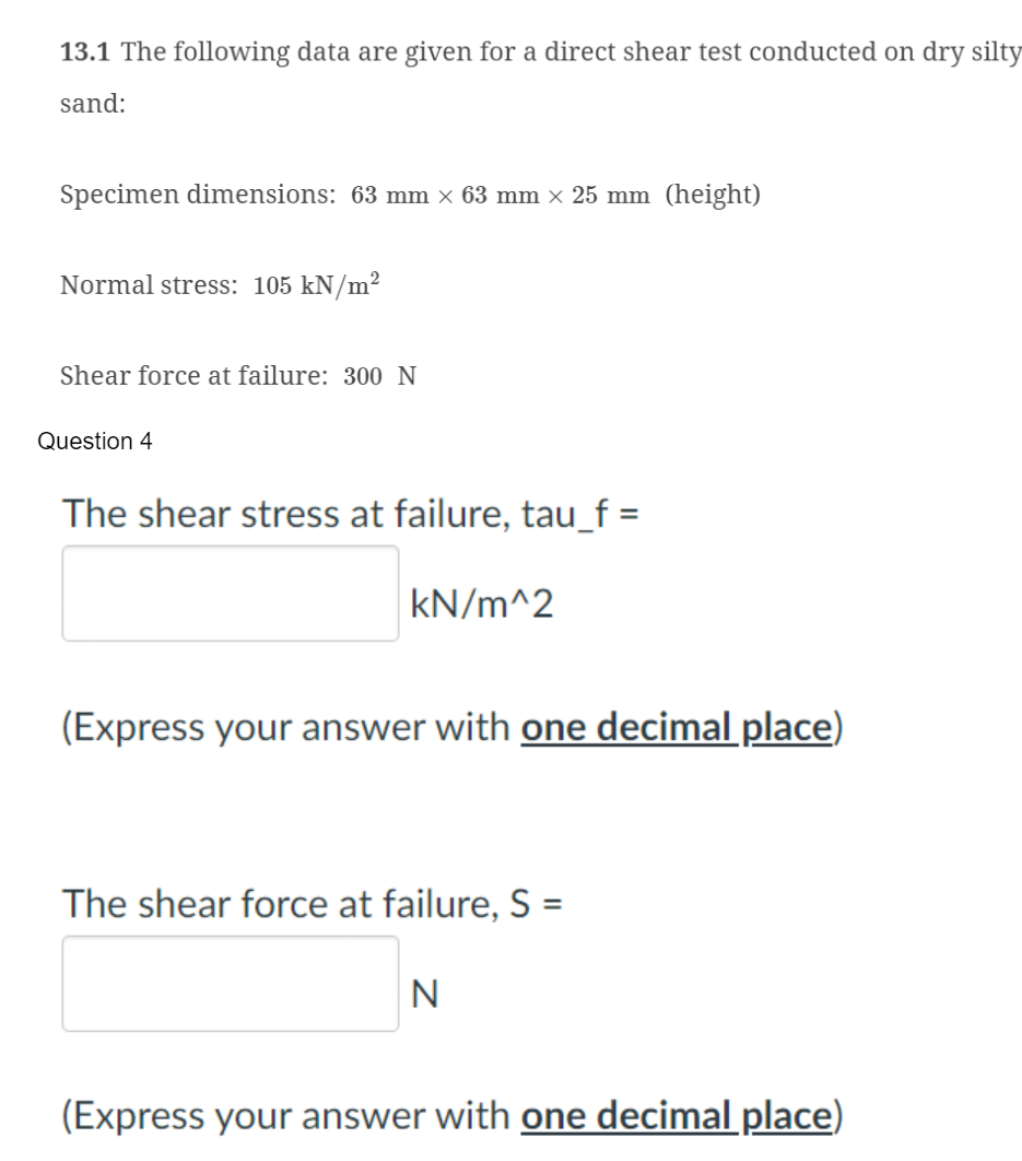 Solved please answer question 4.13.1 ﻿The following data are | Chegg.com