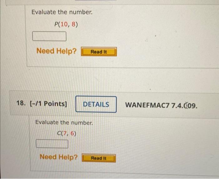 Solved Evaluate the number. C(7,6) | Chegg.com