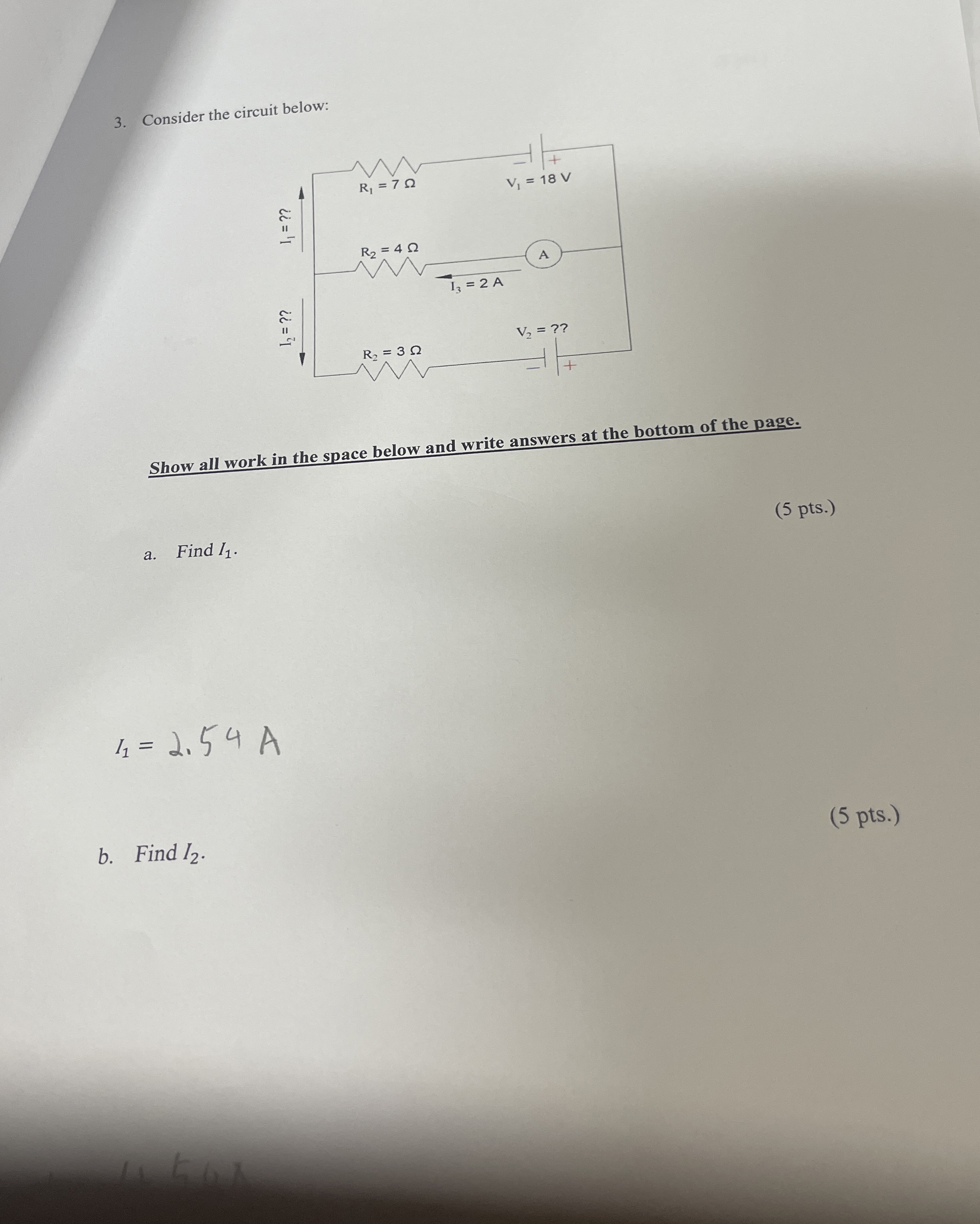 Solved Consider the circuit below:Show all work in the space | Chegg.com