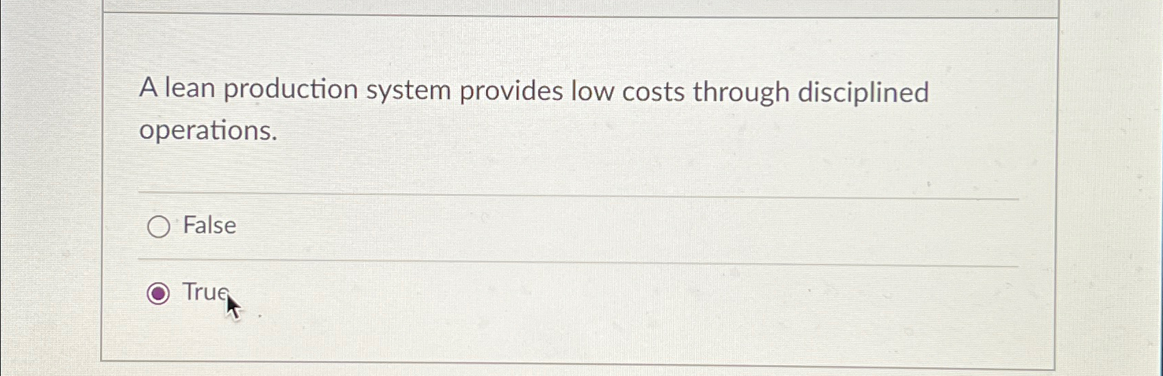 Solved A lean production system provides low costs through | Chegg.com