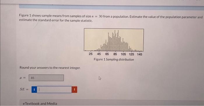 Solved Figure 1 shows sample means from samples of size n=30 | Chegg.com