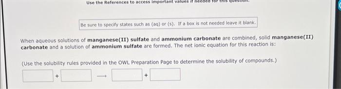 Solved When aqueous solutions of manganese(II) sulfate and | Chegg.com