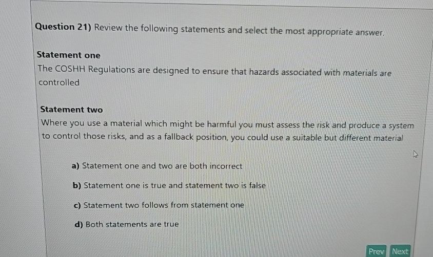 Solved Question 21) ﻿Review the following statements and | Chegg.com