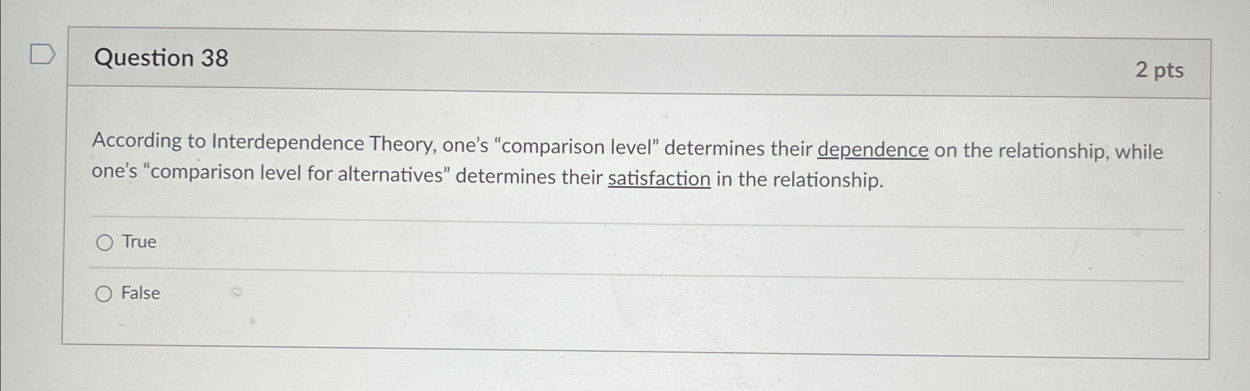 Solved Question 382 ﻿ptsAccording to Interdependence Theory, | Chegg.com