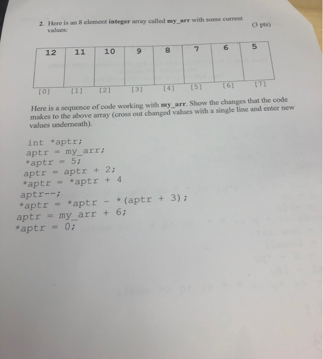 Solved 2. Here is an 8 element integer array called my_arr | Chegg.com