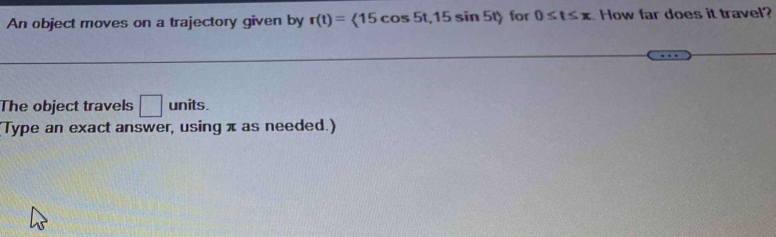 Solved An object moves on a trajectory given by , ﻿for | Chegg.com