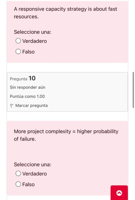 Solved A responsive capacity strategy is about fast | Chegg.com