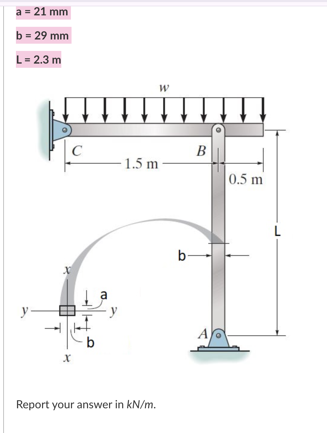 Determime the maximum allowable intensity w of ﻿the | Chegg.com