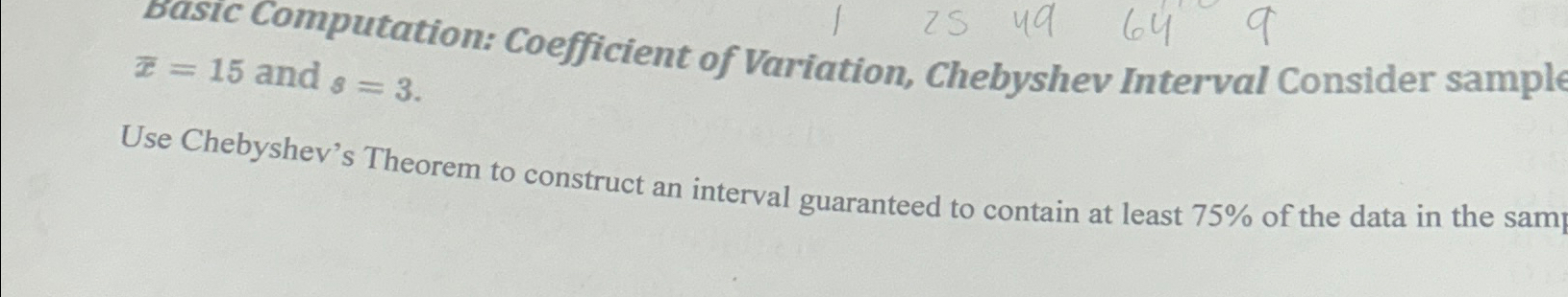 Solved Basic Computation: Coefficient of Variation, | Chegg.com