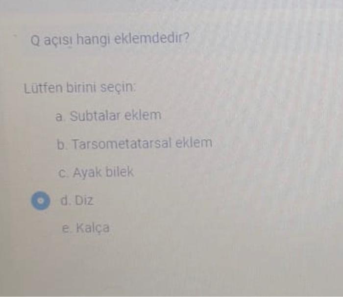 Solved Q açsıı hangi eklemdedir? Lütfen birini seçin: a. | Chegg.com