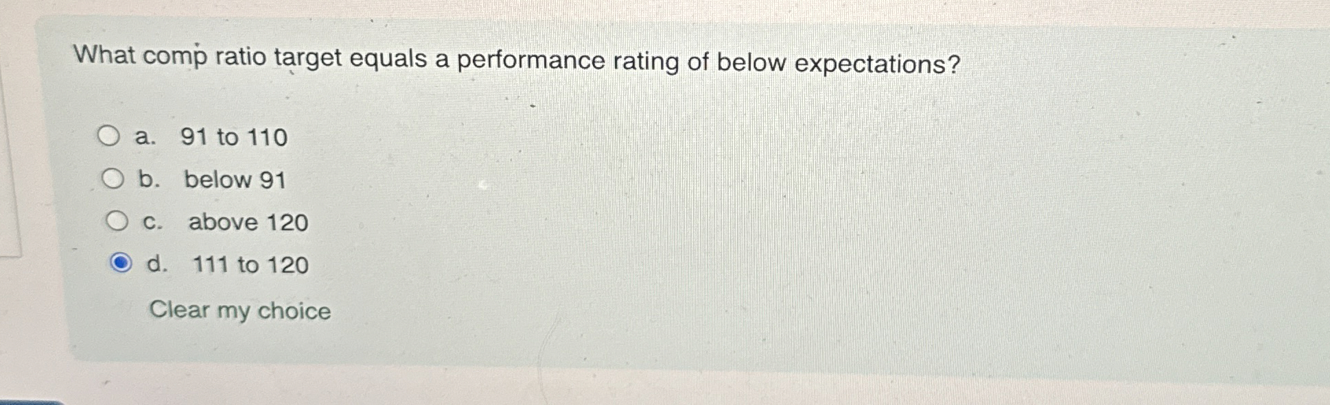 Solved What comp ratio target equals a performance rating of | Chegg.com