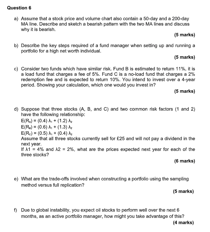 Solved Question 6a) ﻿Assume that a stock price and volume | Chegg.com