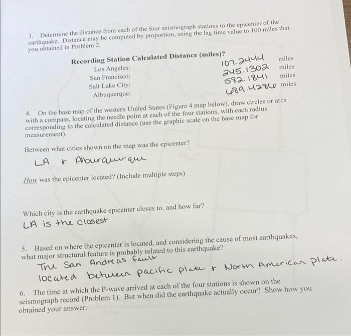 Solved GO150 Earthquake Epicenter LAB 30 pts Name: Jessica | Chegg.com
