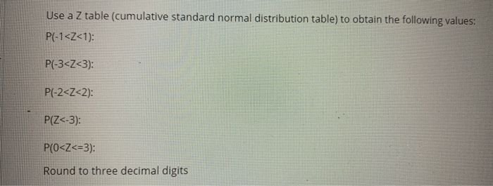 Solved Use a Z table (cumulative standard normal | Chegg.com