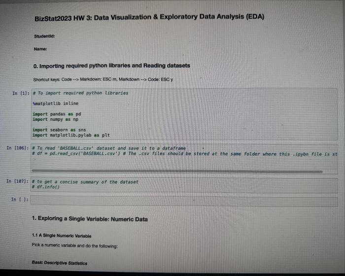 BizStat2023 HW 3: Data Visualization \& Exploratory | Chegg.com