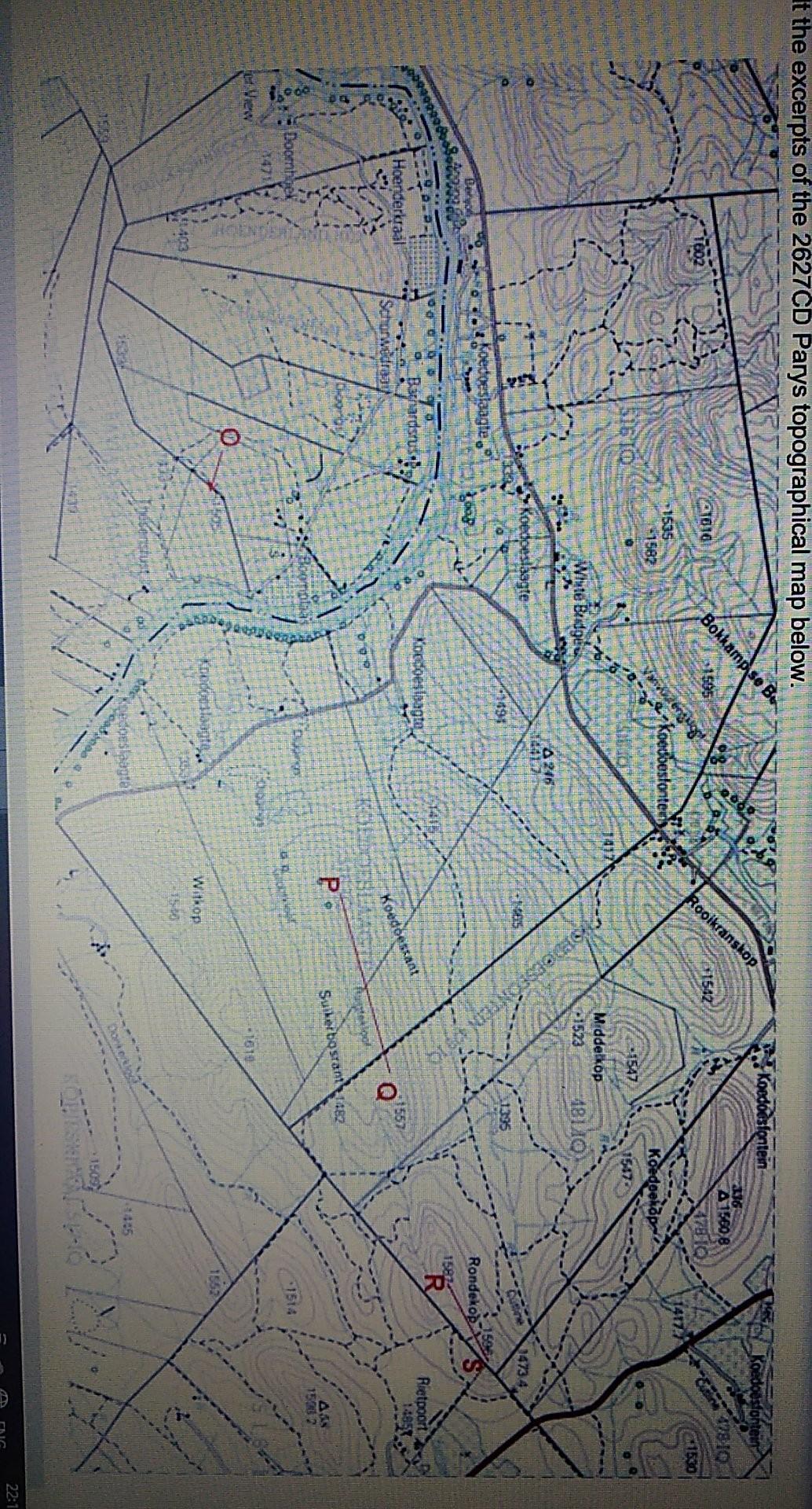 Solved It the excerpts of the 2627CD Parys topographical map | Chegg.com
