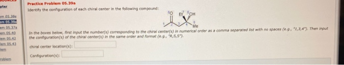 Solved Practice Problem 05.39a Identify the configuration of | Chegg.com