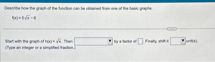 Solved Describe how the graph of the function can be | Chegg.com