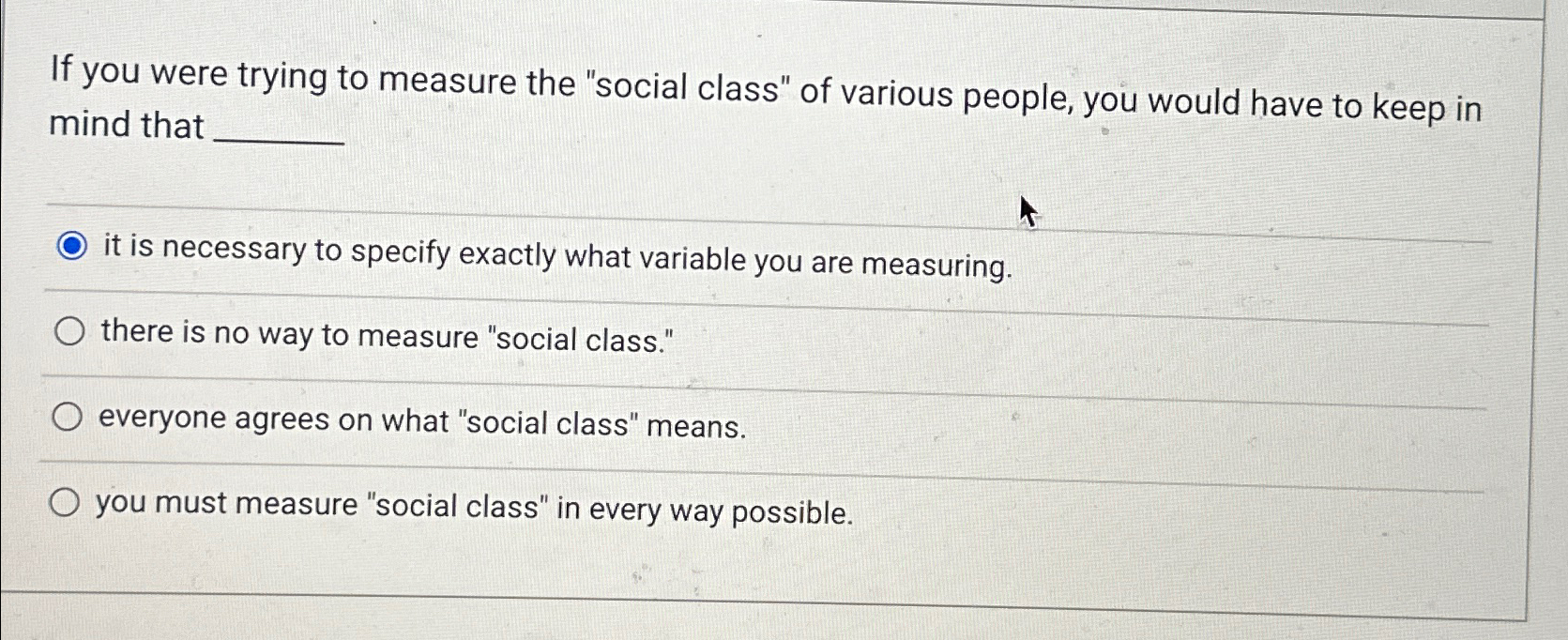 Solved If you were trying to measure the "social class" of | Chegg.com