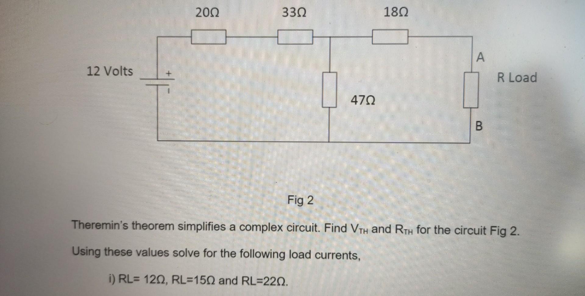 Solved Theremin's theorem simplifies a complex circuit. Find | Chegg.com