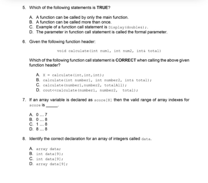 Solved PART A (9 MARKS) 1. Which of the following loop | Chegg.com