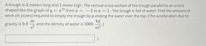 Solved A trough is 4 meters long and 1 meter high. The | Chegg.com