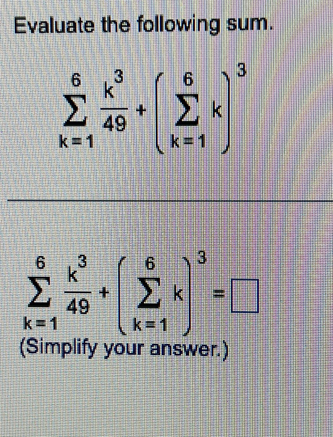 Solved Evaluate the following | Chegg.com