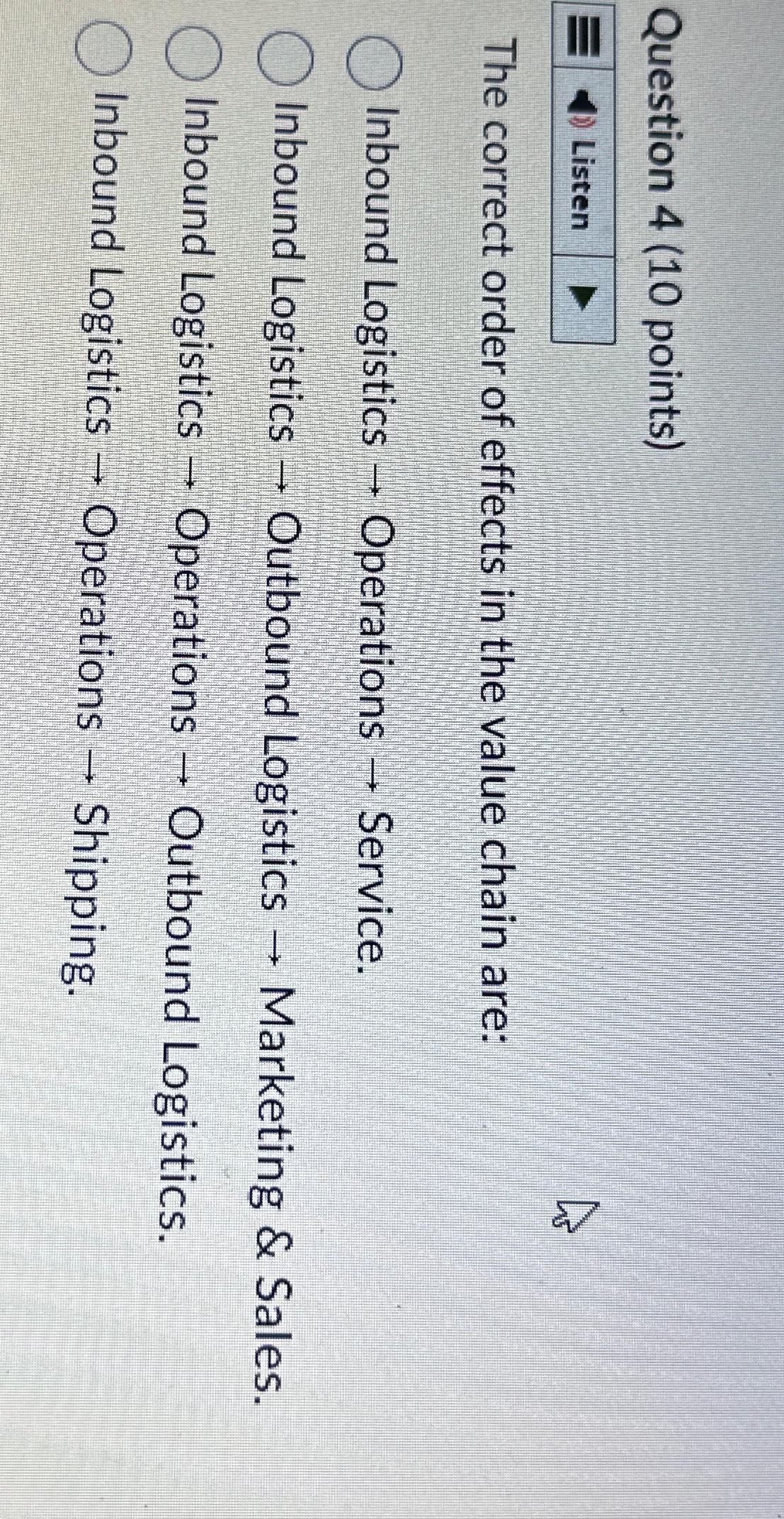 Solved Question 4 (10 ﻿points)The correct order of effects | Chegg.com